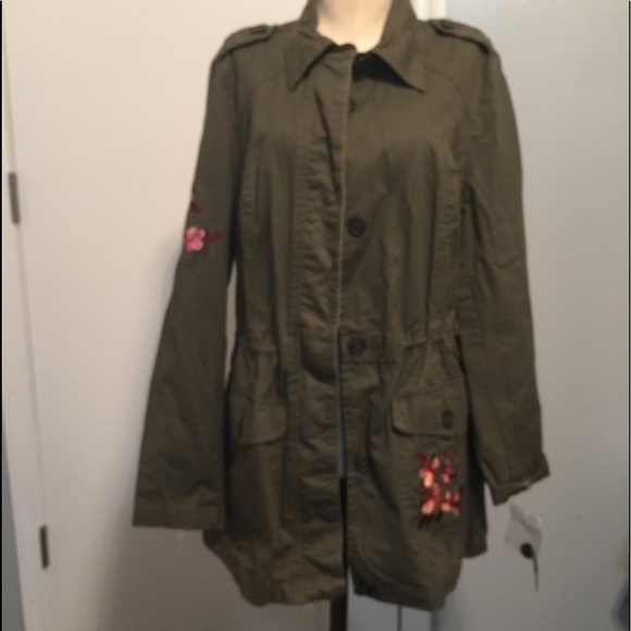 new directions | Jackets & Coats | New Direction Olive Embroidery ...